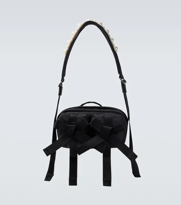 Simone Rocha Bow Embellished Shoulder Bag - Black