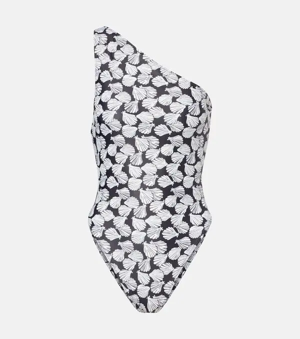 SAME Printed One-shoulder Swimsuit - Black