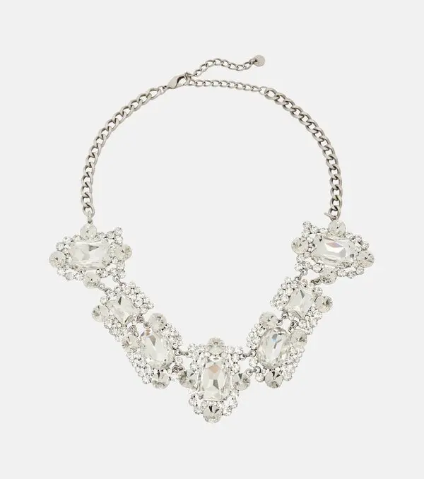 SELF-PORTRAIT Crystal-embellished Necklace - Silver