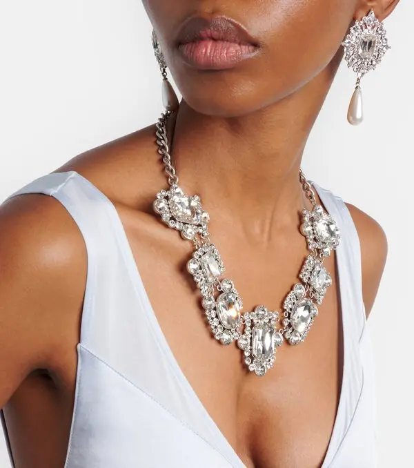 SELF-PORTRAIT Crystal-embellished Necklace
