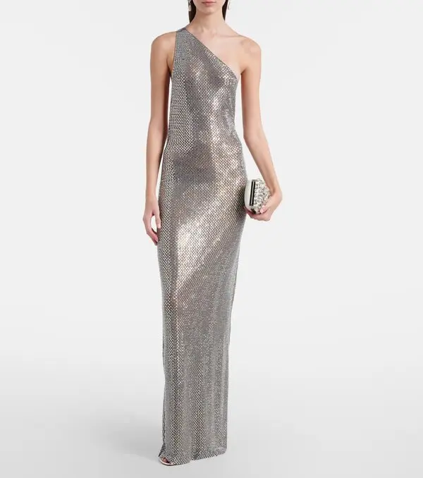 SELF-PORTRAIT Embellished One-shoulder Gown
