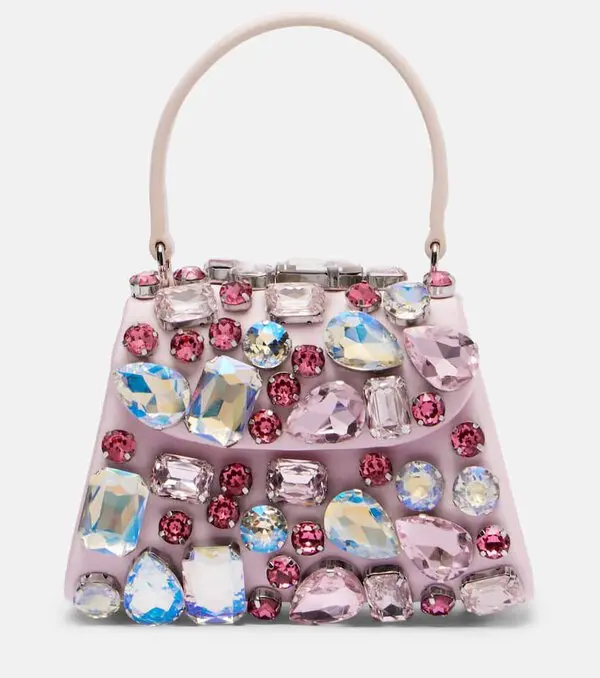 SELF-PORTRAIT Mini Embellished Top-handle Bag - Pink