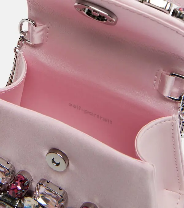 SELF-PORTRAIT Mini Embellished Top-handle Bag - Pink