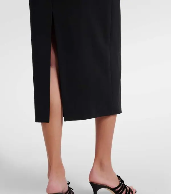 SELF-PORTRAIT Belted Crepe Midi Dress