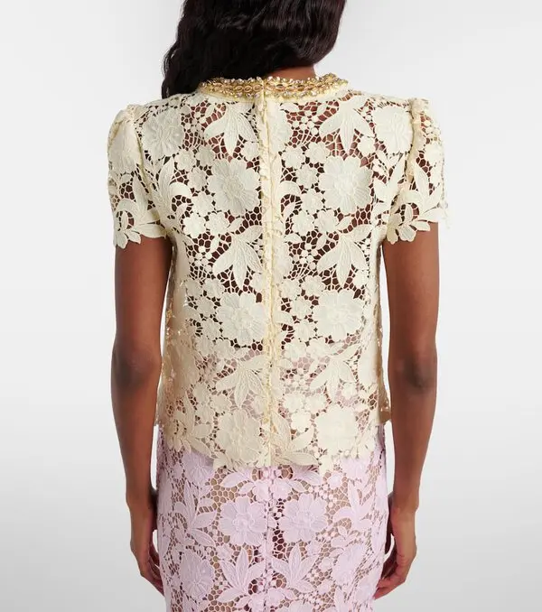 SELF-PORTRAIT Embellished Lace Top