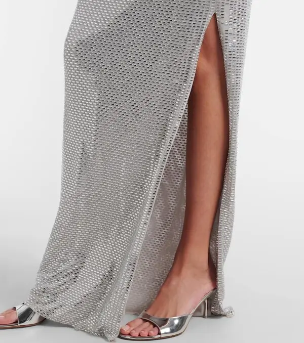 SELF-PORTRAIT Embellished Maxi Dress - Grey