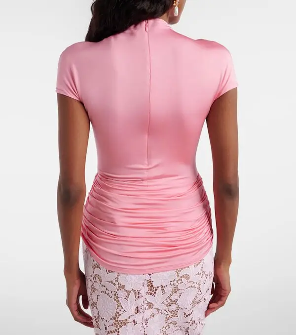 SELF-PORTRAIT Ruched Jersey Top
