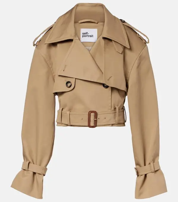 SELF-PORTRAIT Cropped Belted Jacket