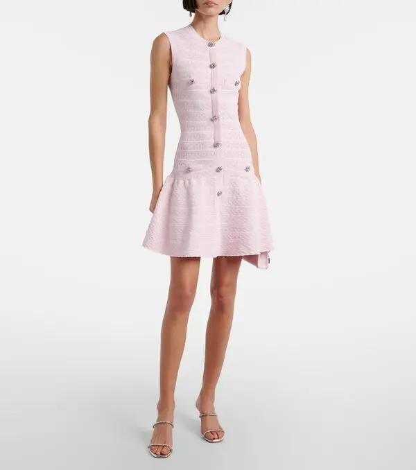 SELF-PORTRAIT Embellished Pointelle Minidress