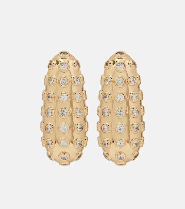 SELF-PORTRAIT Crystal-embellished Stud Earrings - Gold