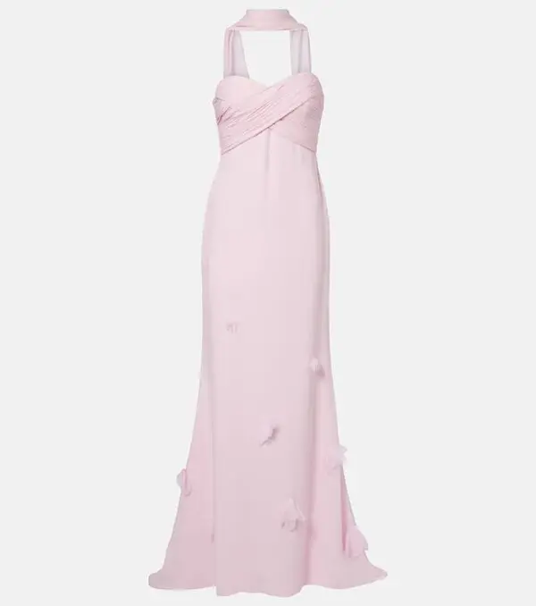 SELF-PORTRAIT Scarf-detail Georgette Gown