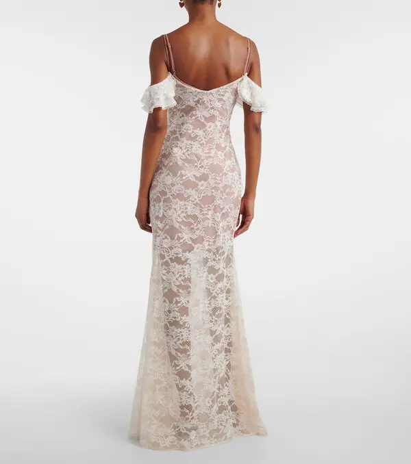 SELF-PORTRAIT Floral-applique Lace Gown