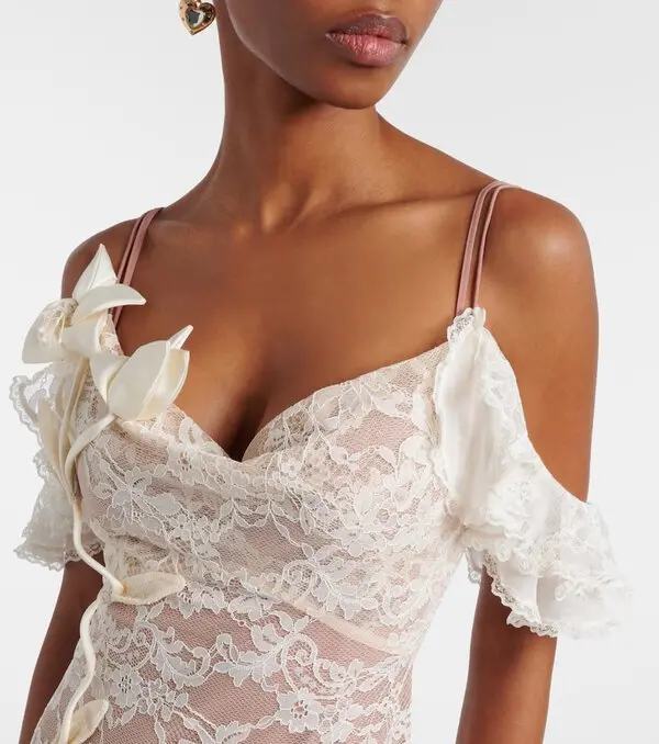 SELF-PORTRAIT Floral-applique Lace Gown