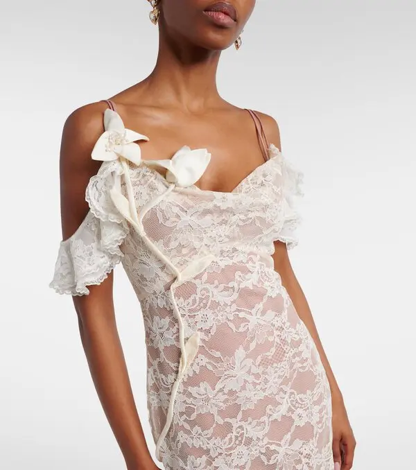 SELF-PORTRAIT Floral-applique Lace Gown