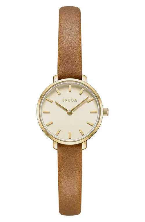 BREDA Beverly Leather Strap Watch - Gold