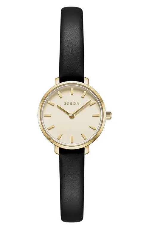 BREDA Beverly Leather Strap Watch - Gold