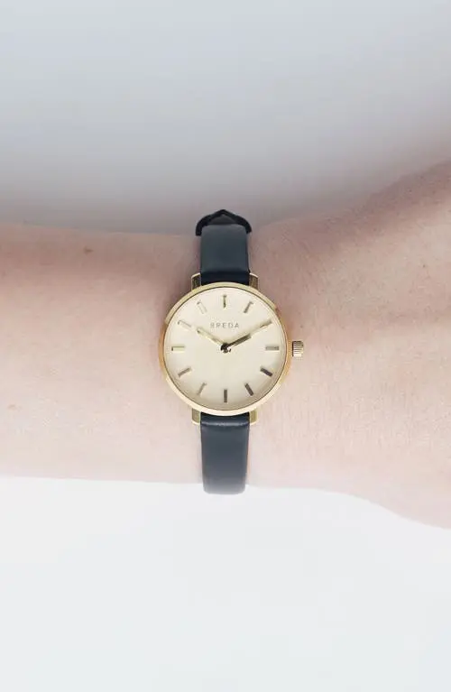 BREDA Beverly Leather Strap Watch - Gold