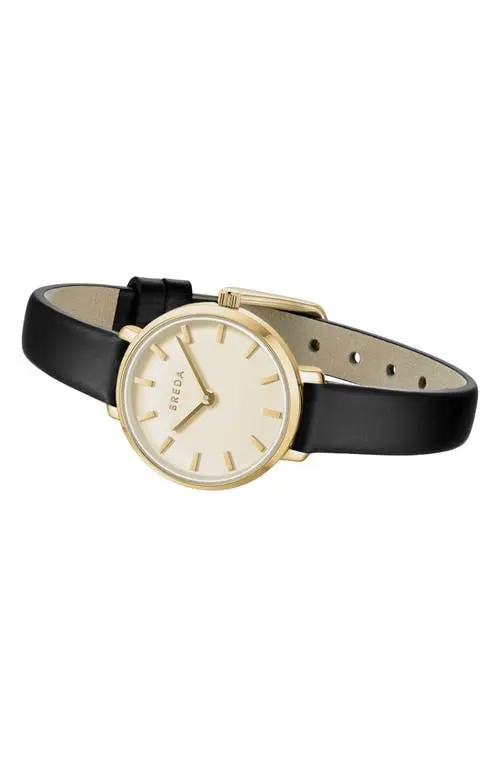 BREDA Beverly Leather Strap Watch - Gold