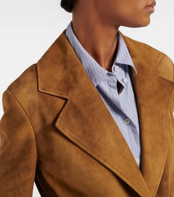 THE ROW Raisa Suede Coat - Brown