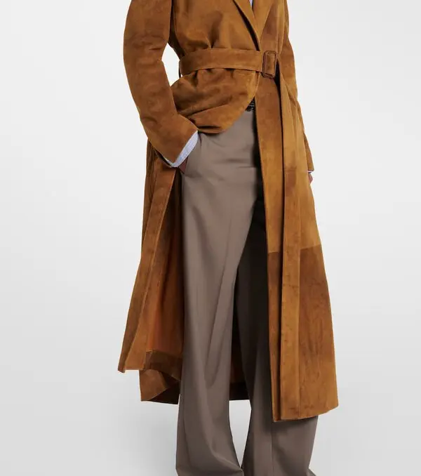 THE ROW Raisa Suede Coat - Brown