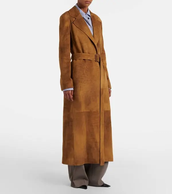 THE ROW Raisa Suede Coat - Brown