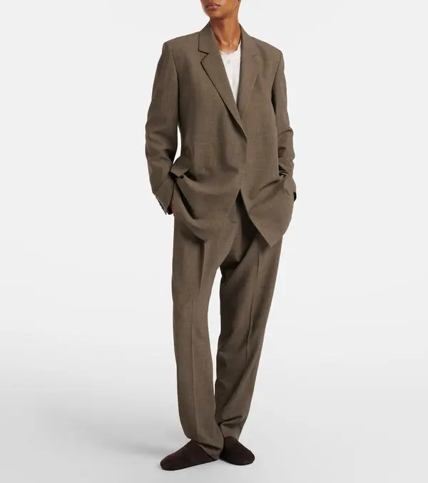 THE ROW Gianni Wool Straight Trousers