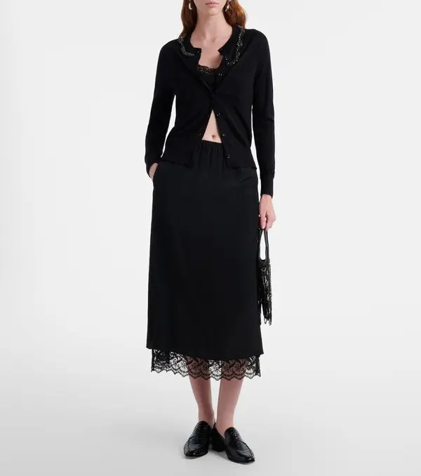 Simone Rocha Embellished Wool And Silk Cardigan