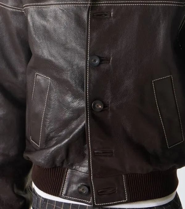 WALES BONNER Time Leather Jacket