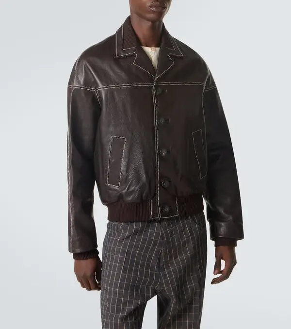 WALES BONNER Time Leather Jacket