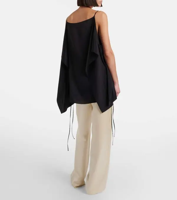 THE ROW Lanuit Silk Satin Straight Pants - White