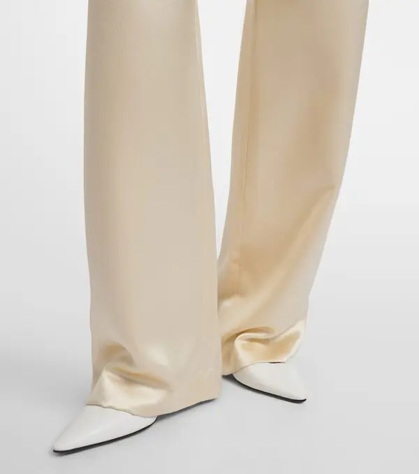 THE ROW Lanuit Silk Satin Straight Pants - White