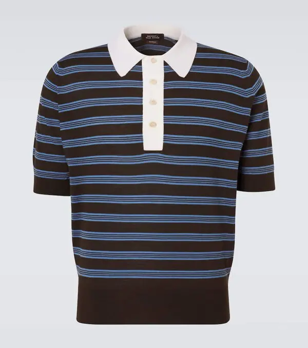 WALES BONNER Breeze Striped Wool Polo Sweater