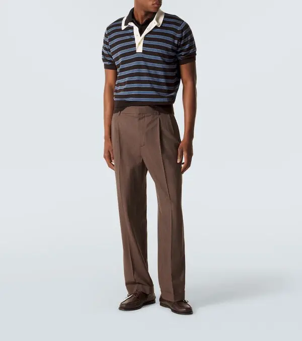 WALES BONNER Breeze Striped Wool Polo Sweater