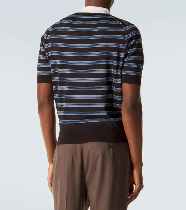 WALES BONNER Breeze Striped Wool Polo Sweater