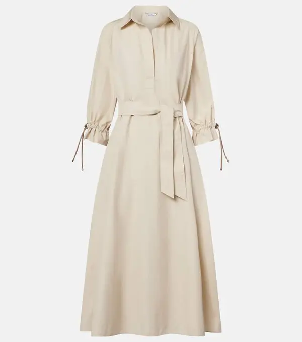 Max Mara Mirto Cotton Poplin Shirt Dress - Beige