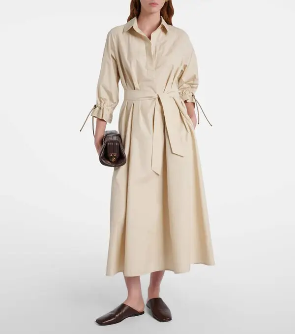 Max Mara Mirto Cotton Poplin Shirt Dress - Beige