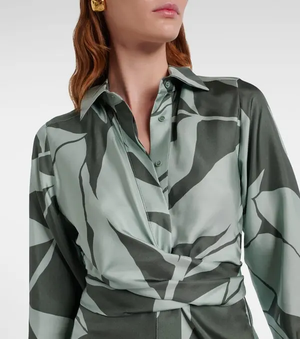 Max Mara Robinia Printed Silk Shirt Dress