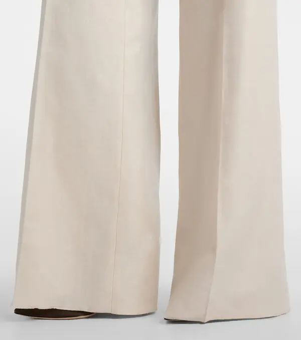 Max Mara Badesse High-rise Wide-leg Linen Pants - Beige