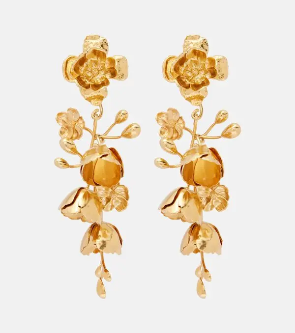 Chloé Bouquet Floral Drop Earrings - Gold
