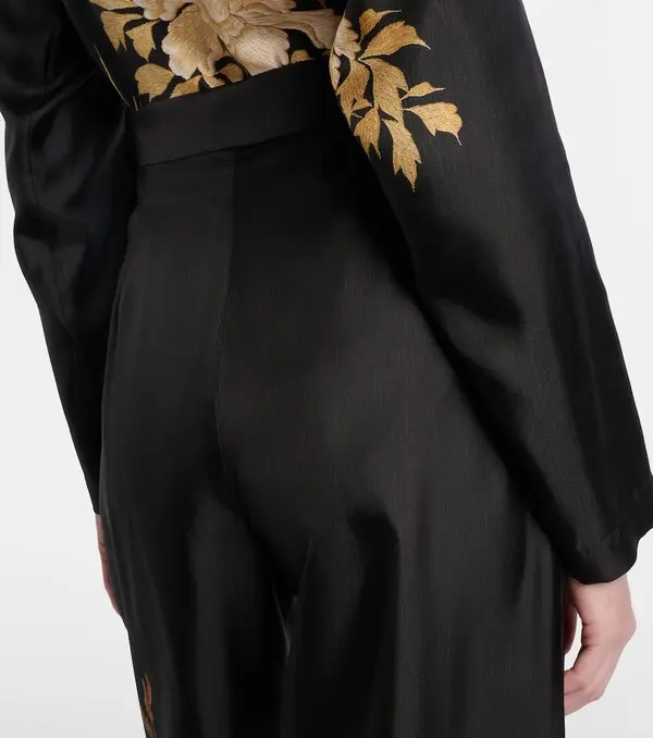 Max Mara Mappa Printed High-rise Wide-leg Pants