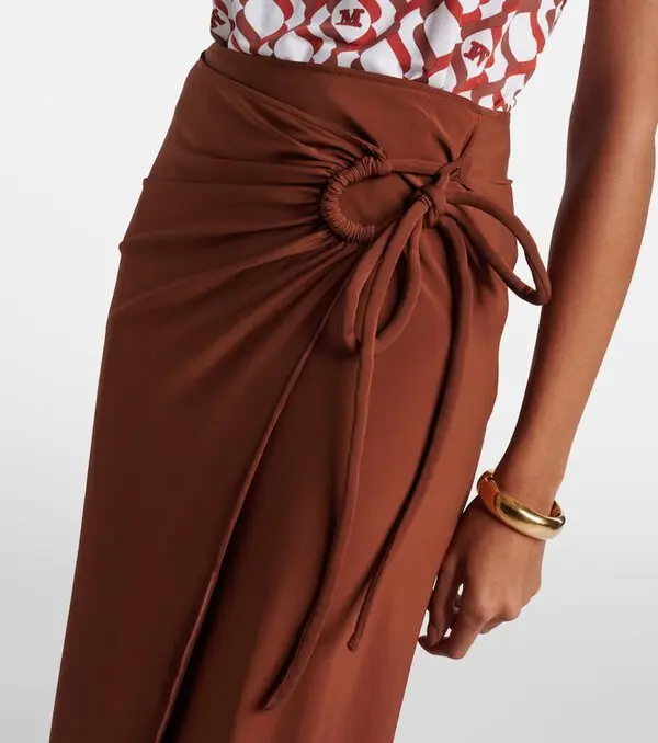 Max Mara Afoso Gathered Jersey Wrap Skirt