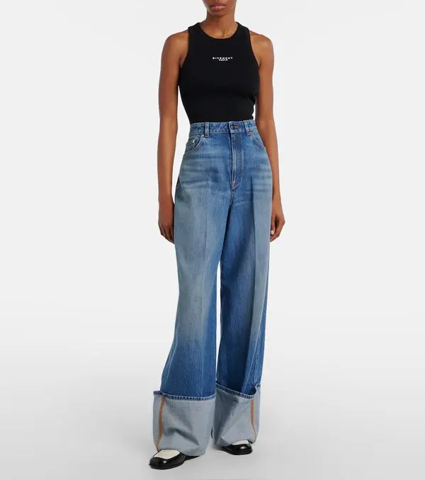 Givenchy Mid-rise Wide-leg Jeans - Blue