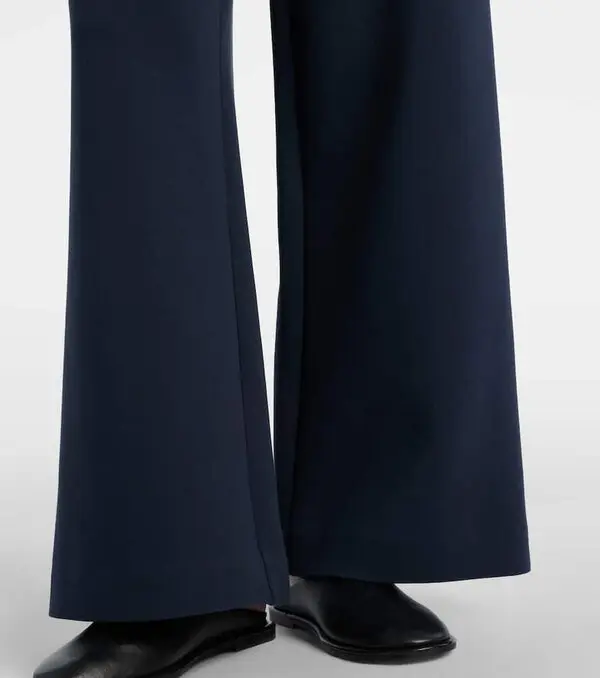 Max Mara Aerovia Cotton-blend Wide-leg Pants - Blue