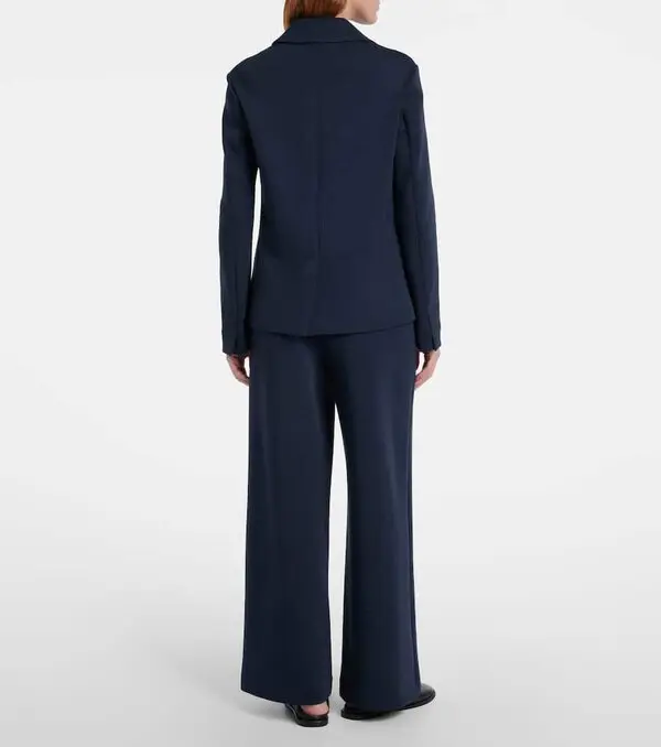 Max Mara Aerovia Cotton-blend Wide-leg Pants - Blue