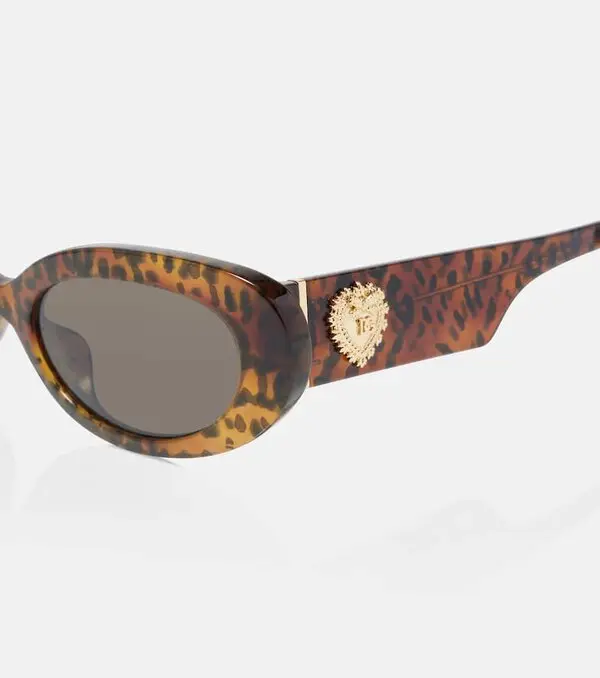 Dolce & Gabbana Devotion Oval Sunglasses - Brown