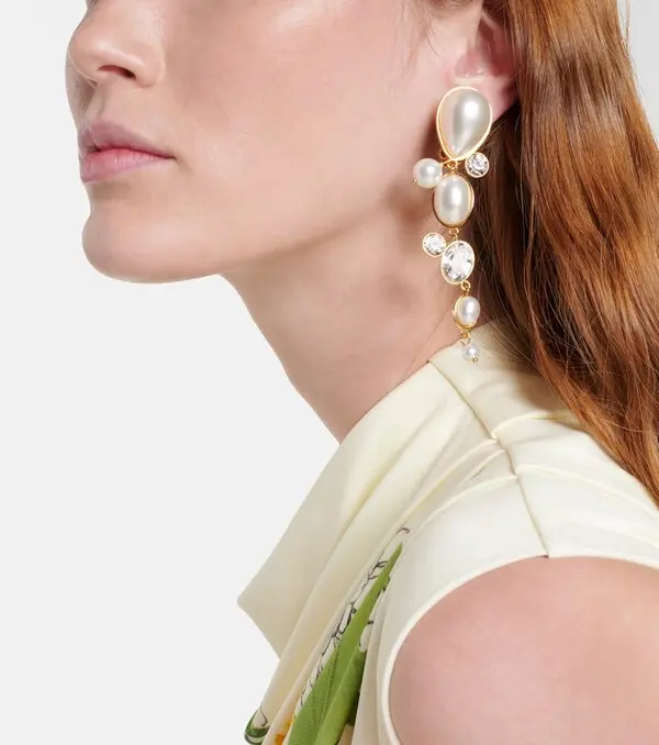 Oscar De La Renta Embellished Clip-on Earrings