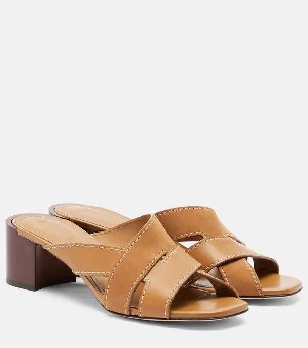 TOD'S Leather Sandals - Brown
