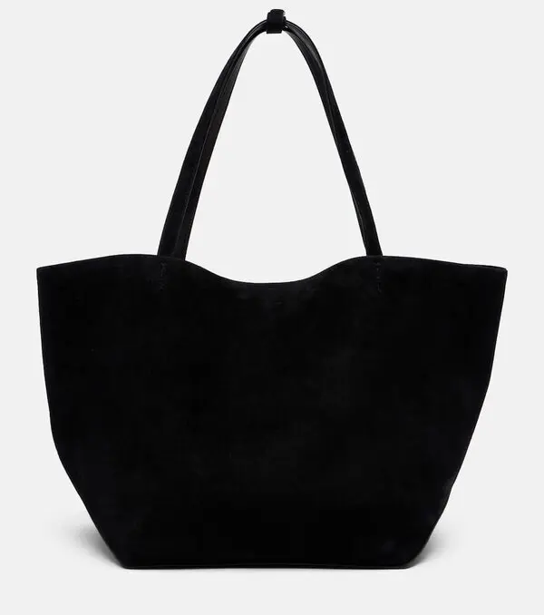 THE ROW Park Three Edge Suede Tote Bag - Black