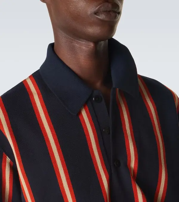 Junya Watanabe Striped Wool Polo Shirt