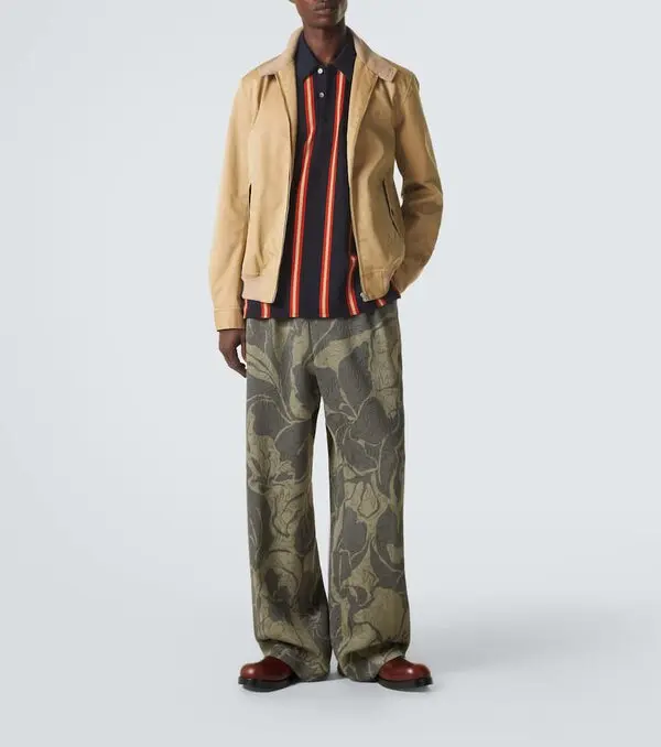 Junya Watanabe Striped Wool Polo Shirt